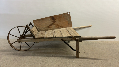 Steel Wheeled Wooden Wheelbarrow -See Notes