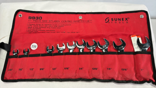 Sunex SAE Stubby Wrench Set