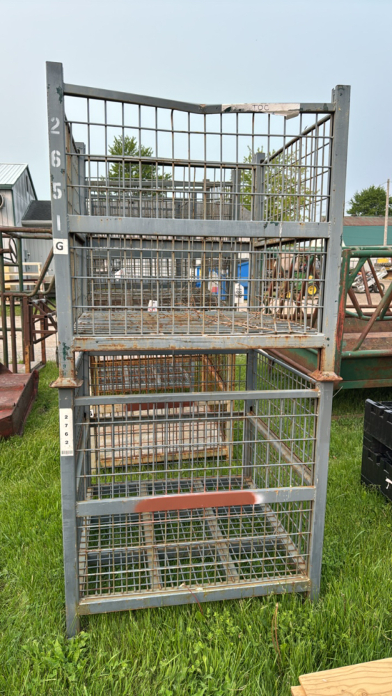 PAIR OF STEEL STACKING BINS