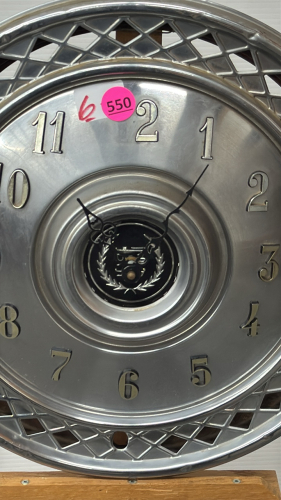 16in Metal Hub Cap Clock