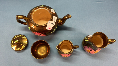Copper Lustre Wade Tea Set -See Notes