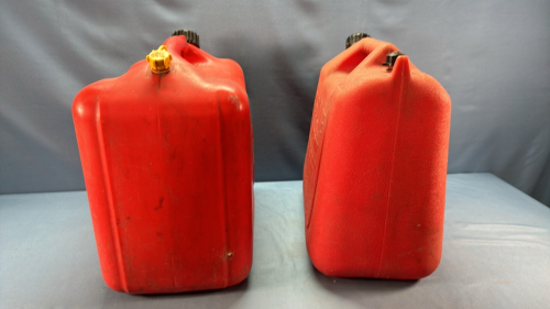 2 Plastic Gas Containers -5 and 6 Gallon