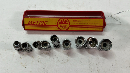 Mac 9 Piece Metric 12 Point Swivel Socket Set